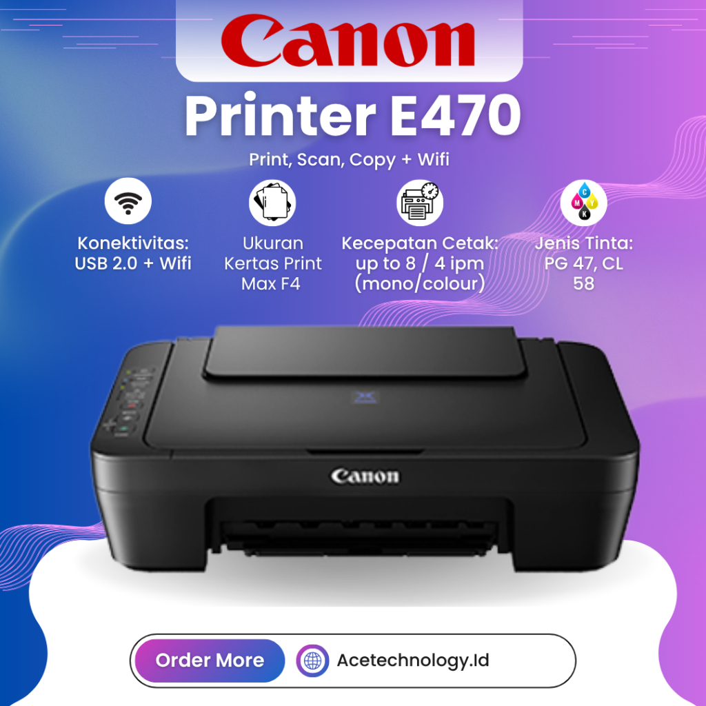 Jual Canon E470 Printer Pixma All In One Wifi Original | Shopee Indonesia