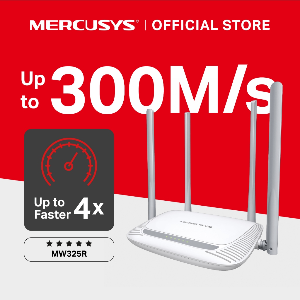 Jual Mercusys | MW325R | Router Wi-Fi 300Mbps | 2.4Ghz | Wireless ...