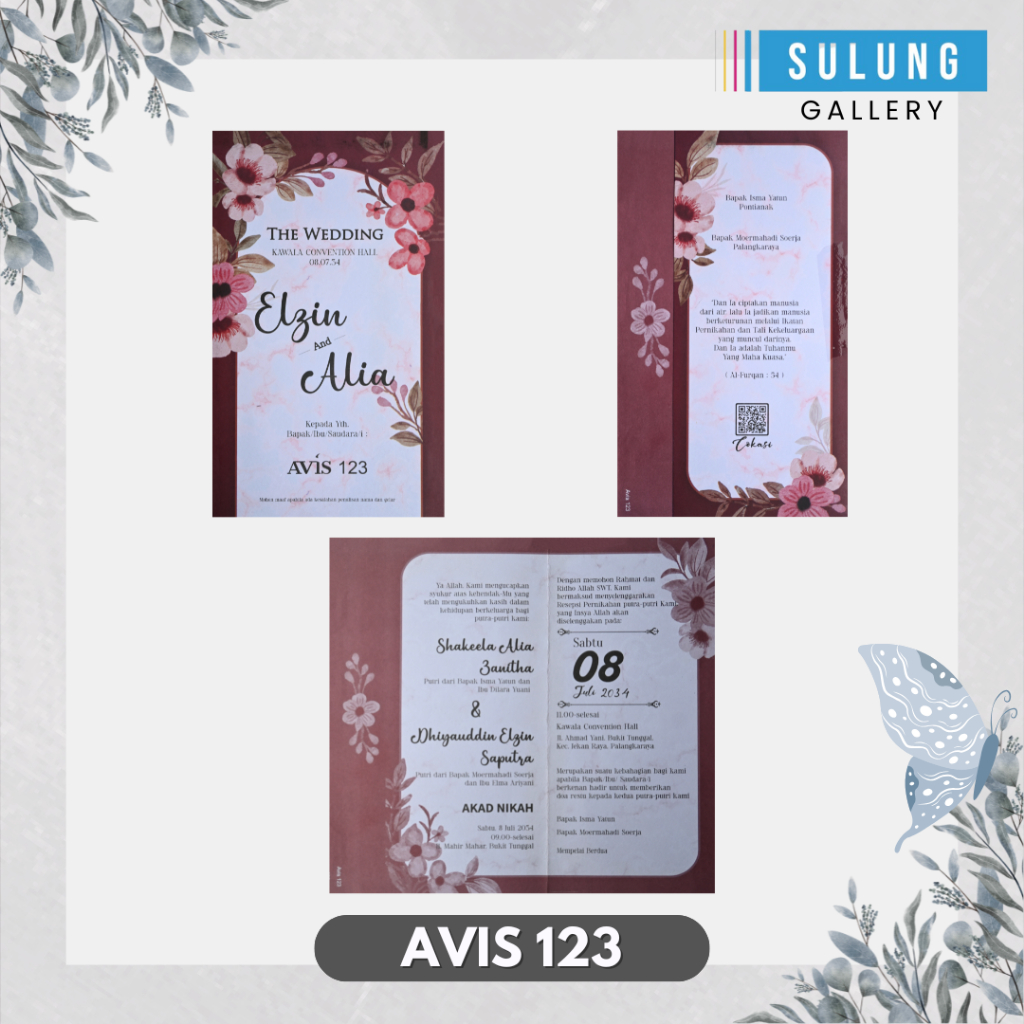 Jual Undangan Model AVIS 123 Sudah Termasuk Cetak/Print | Shopee Indonesia