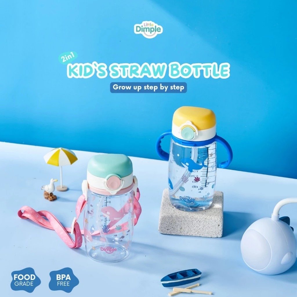 Jual LITTLE DIMPLE 2IN1 KIDS STRAW BOTTLE / BOTOL MINUM ANAK | Shopee ...