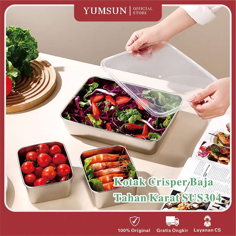 Jual YUMSUN Food Box Stainless 5pcs Food Storage Wadah Stainless Steel ...