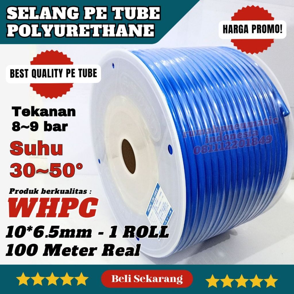 Jual 1 ROLL SELANG PE TUBE SELANG ANGIN UKURAN 4 x 2,5mm , 6 x 5mm, 8 x ...