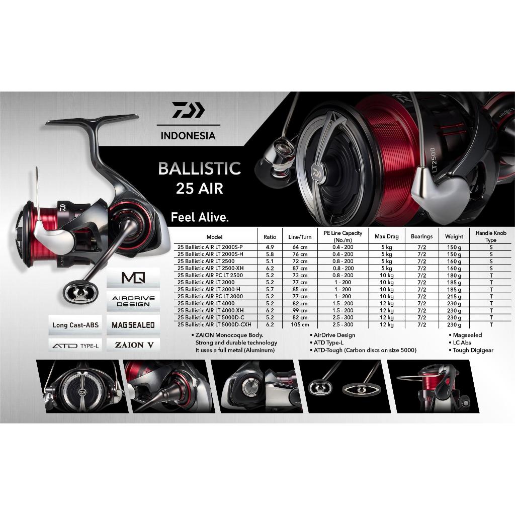 Jual Reel Daiwa Ballistic Air LT 3000 H 2025 | Shopee Indonesia