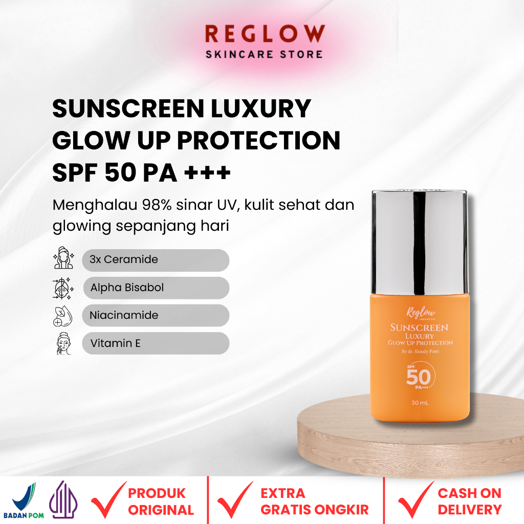 Jual "REGLOW SUNSCREEN SPF 50 PA+++ | Sunscreen Glowing No Whitecast ...