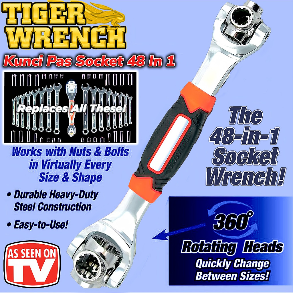 Jual TIGER WRENCH 48 In 1 Kunci Ring Pas Shock Sock Sok Socket Wrench ...