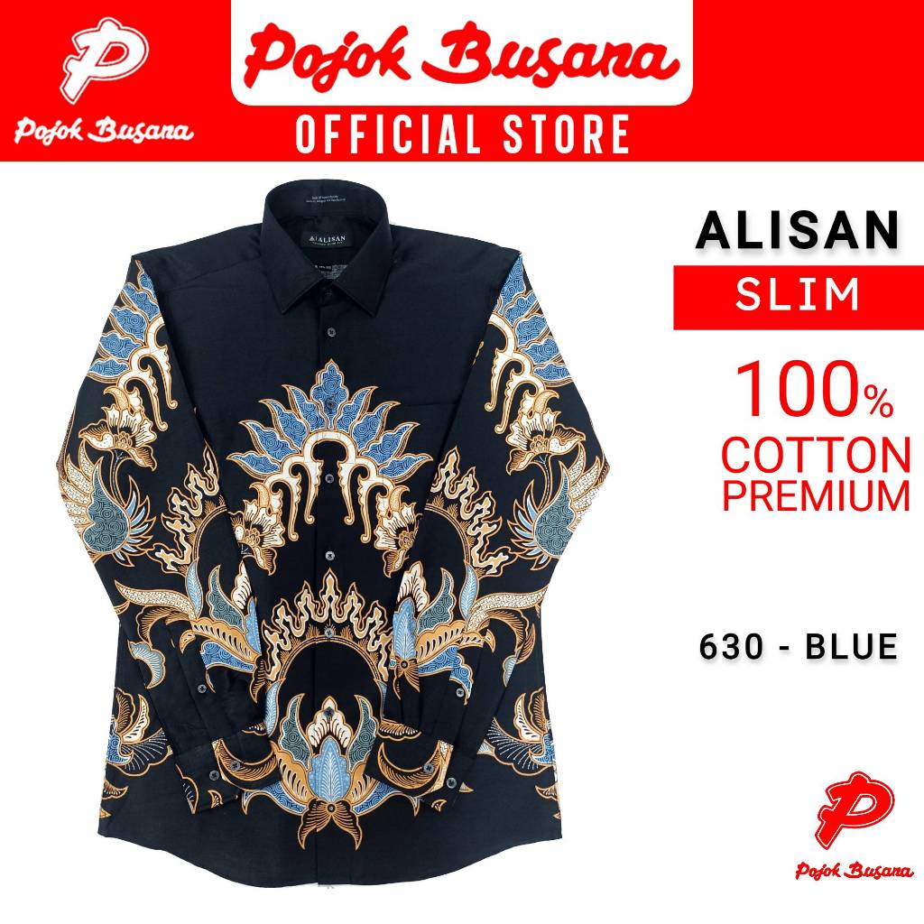 Jual Pojok Busana Alisan Kemeja Lengan Panjang Batik Pria Slim Fit ...