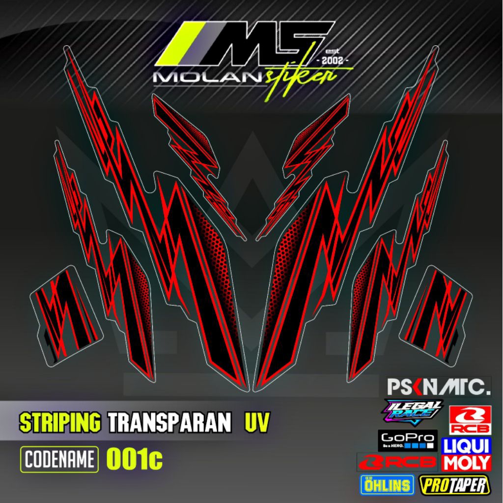 Jual Decal Sticker Striping Variasi Transparan Uv Semua Motor Motif ...