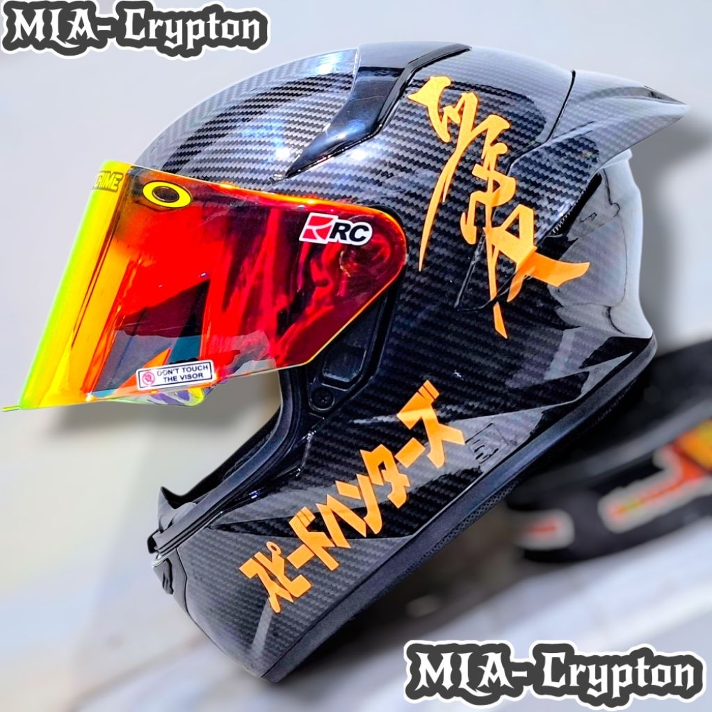 Jual Helm full face TTC MLA Motif carbon paket ganteng kenji | Shopee ...