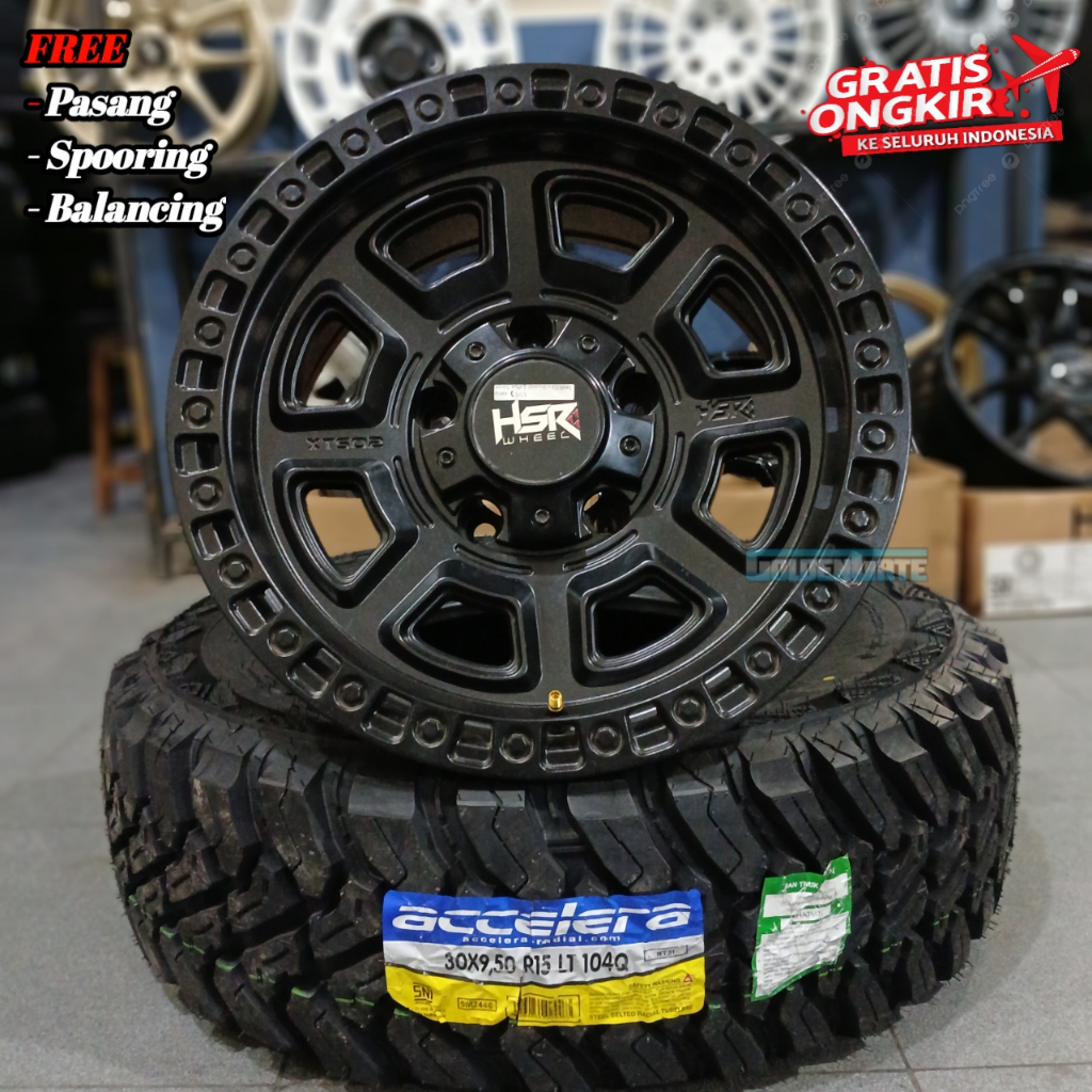 Jual Paket velg ban r15 5x139,7 lebar 8 hsr xts02 + ban 30 9,5 r15 mt ...