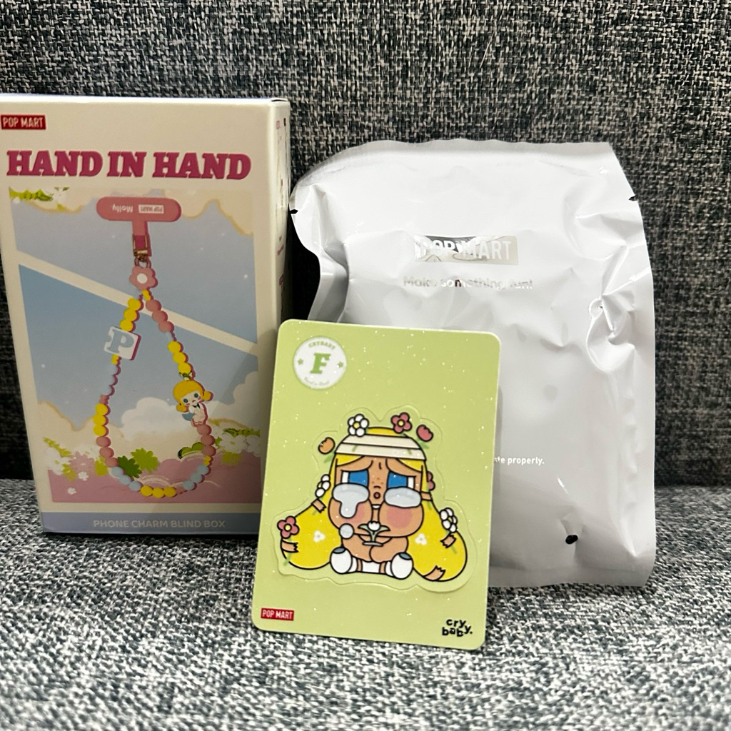 Jual Hand in Hand series popmart crybaby phonecharm cbb long hair READY ...
