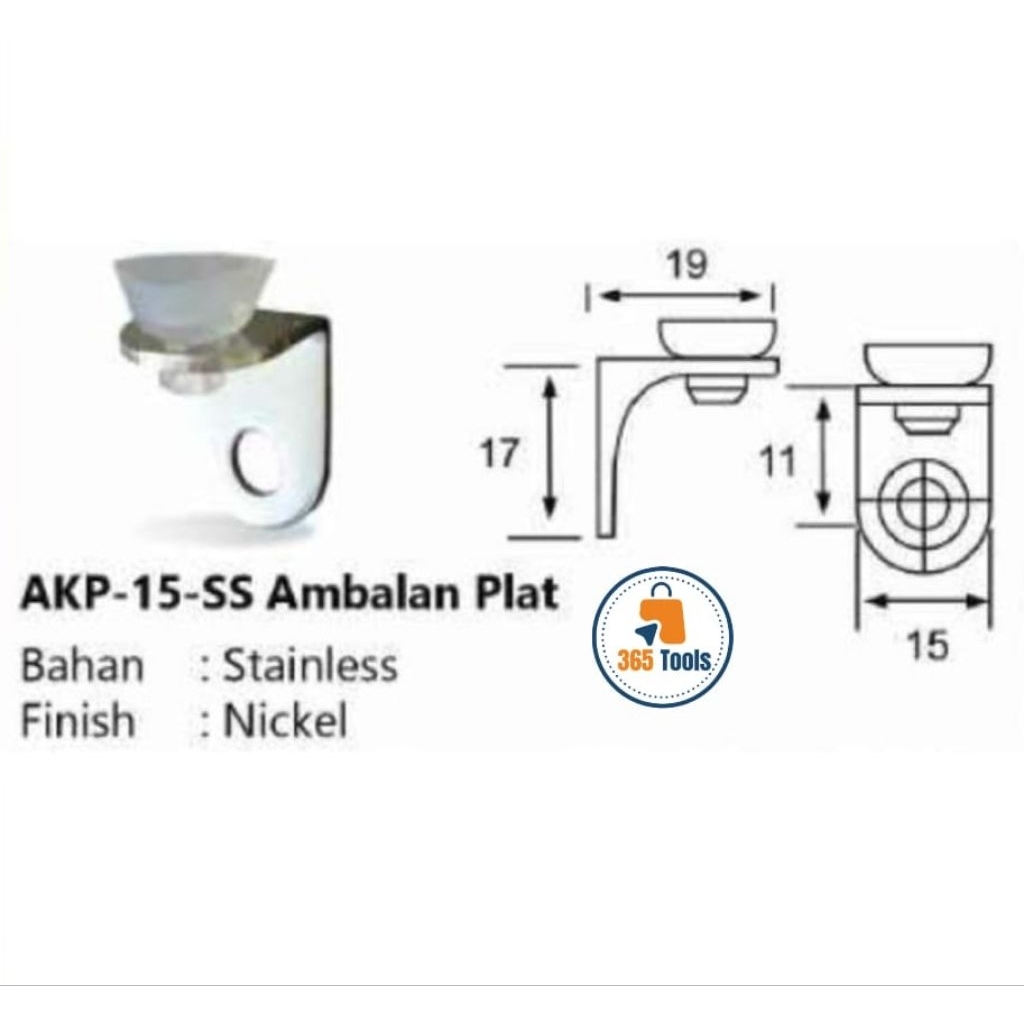 Jual Ambalan AKP 15 HUBEN / Siku L Penyangga Tataan Rak Kaca Kayu ...