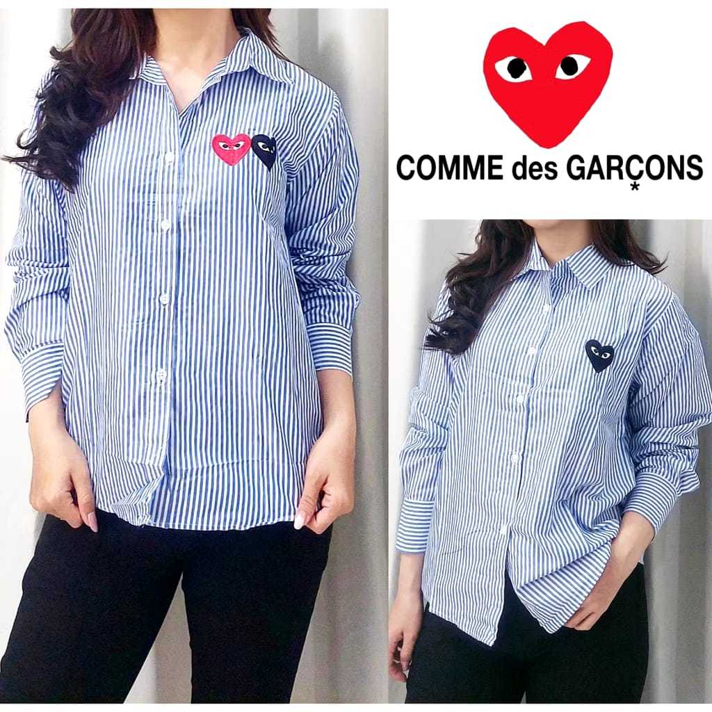 Jual NANDO KEMEJA WANITA COME DES GARCON CDG SALUR BAHAN KATUN PREMIUM ...