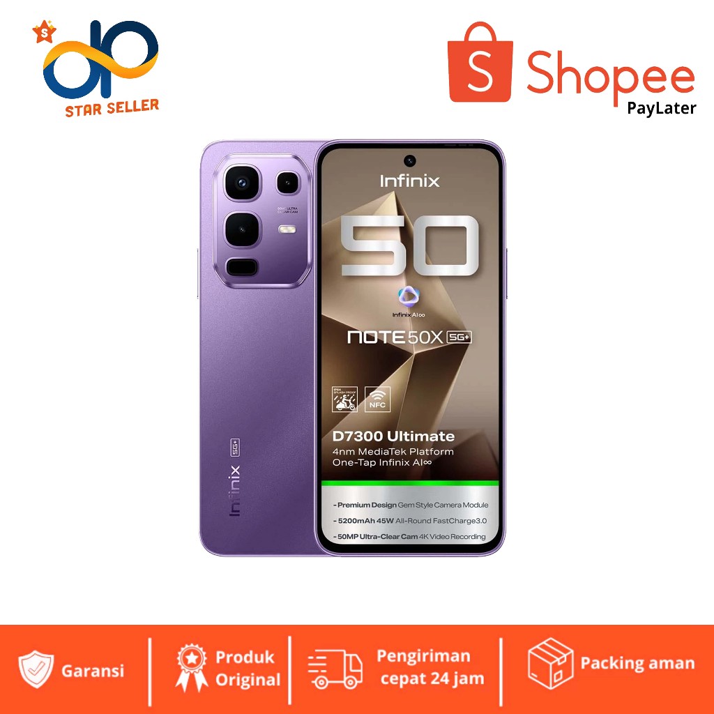 Jual Infinix Note 50x 8/256GB 5G+ Garansi Resmi 1 Tahun | Shopee Indonesia