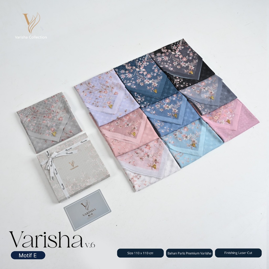 Jual Varisha Hijab Segi Empat Premium Motif E - Box | Shopee Indonesia