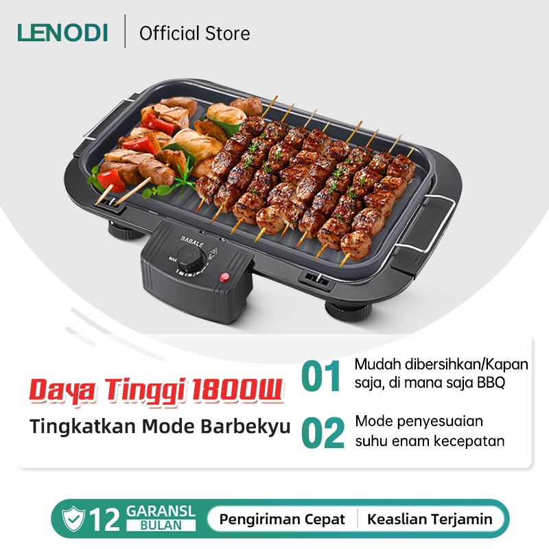 Jual LENODI Tenaga barbekyu listrik tinggi 1800W rumah tangga tanpa ...