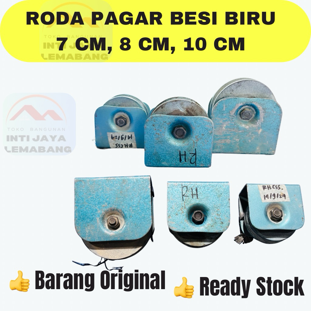Jual Roda Pagar Besi Cor Rel Bulat Biru | Shopee Indonesia