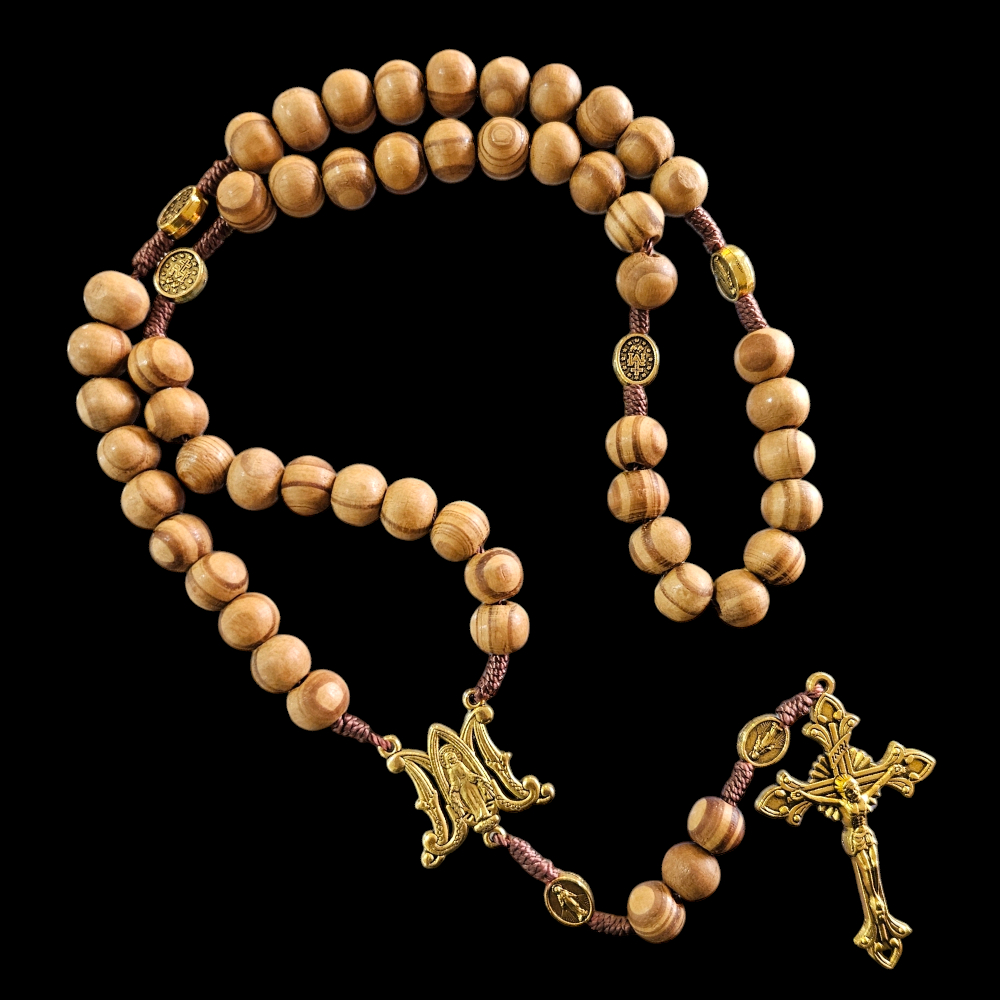 Jual Rosario Kayu Benedict Jerusalem Medali Wasiat 10mm | Shopee Indonesia