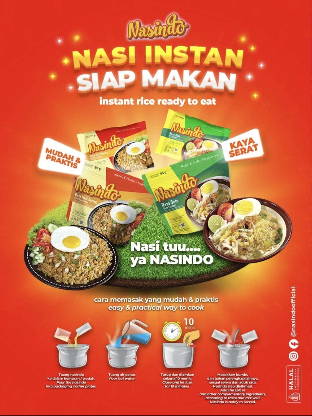 Jual NASINDO. NASI INSTAN SIAP SAJI. TINGGAL SEDUH | Shopee Indonesia