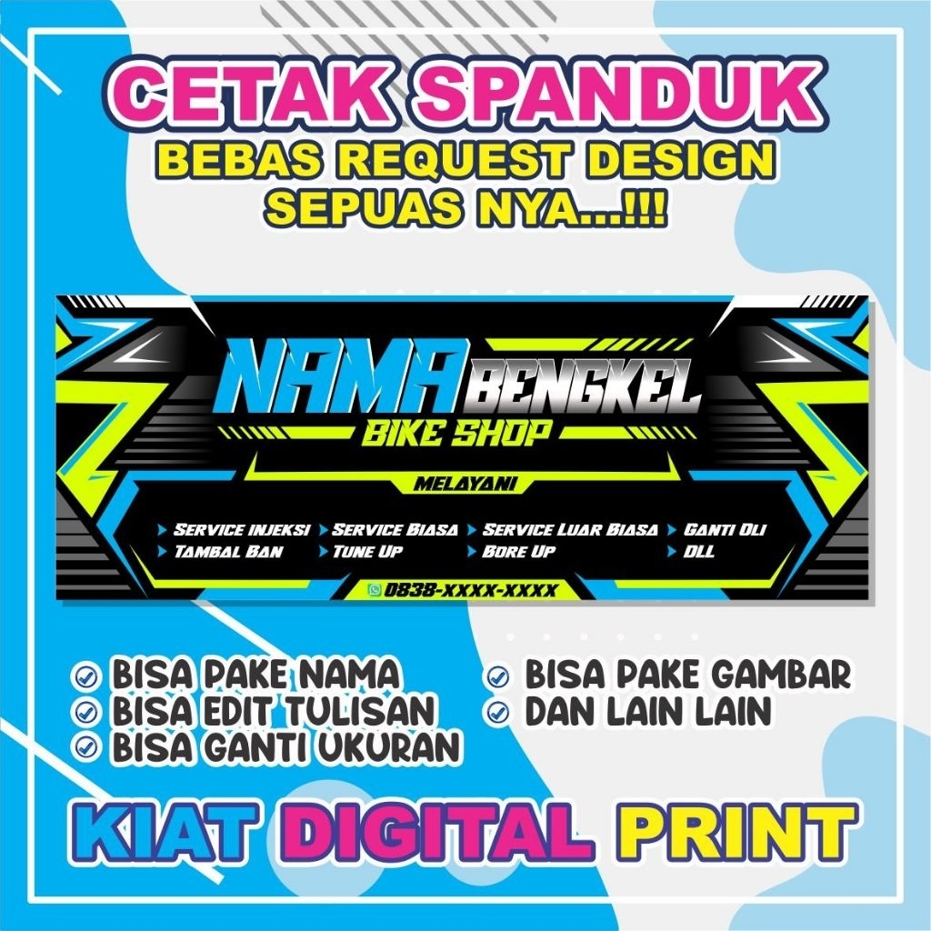 Jual Spanduk / Banner BENGKEL MOTOR Bebas Request Design | Shopee Indonesia