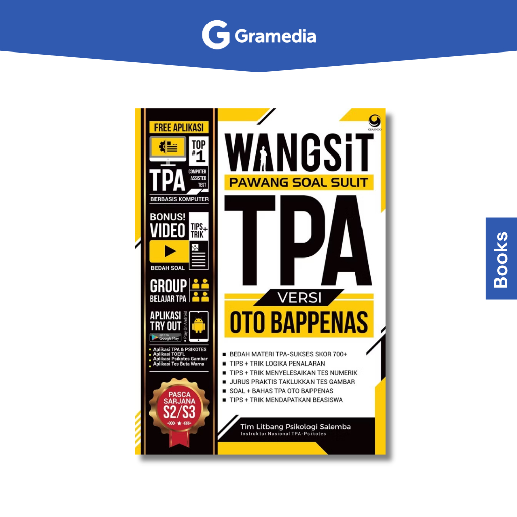 Jual Gramedia Bogor Cibinong - Wangsit Pawang Soal Sulit TPA Versi Oto ...