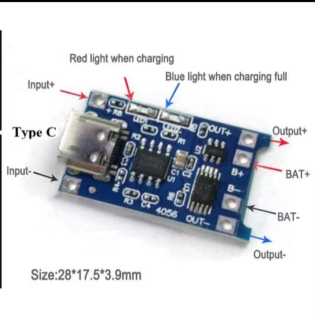 Jual TP4056 USB Type C 18650 Battery Charging Module Lithium Ion ...