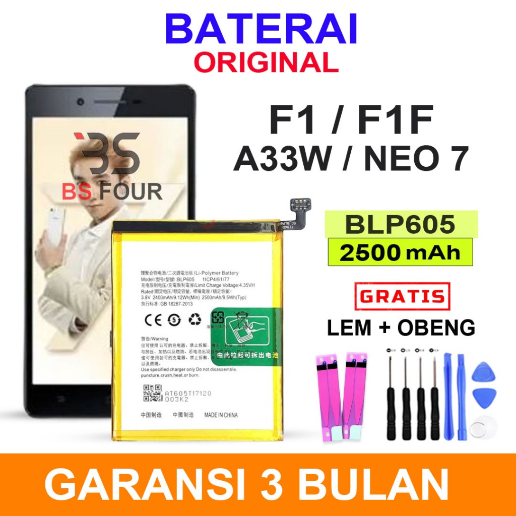 Jual BATERAI BATRE Op F1 / NEO 7 / F1F / A33W / BLP605 ORIGINAL ...
