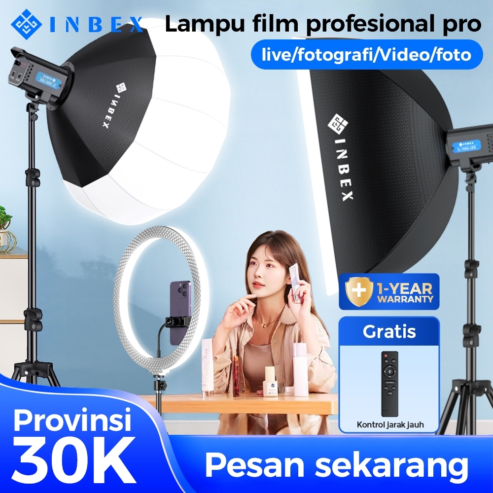Jual INBEX Lighting 100S Lampu Live streaming Softbox Lighting LED ...
