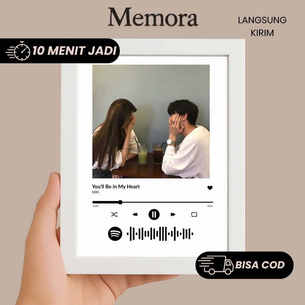 Jual Custom Photo Lagu 4R 15x10cm Bingkai Kado Ulang Tahun Hadiah Gift ...