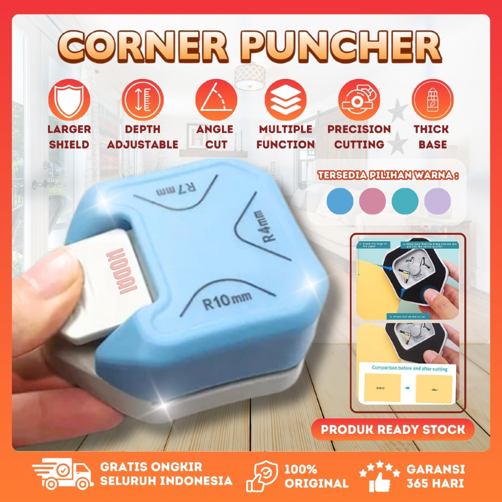 Jual KODAI 3 in 1 Corner Puncher Pemotong Sudut Kertas Rounder Alat ...