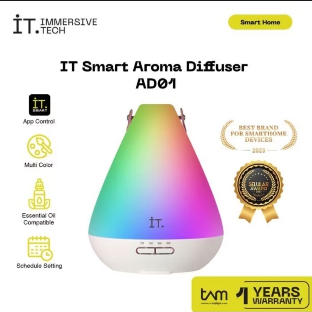Jual IT Smart Wifi Aroma Diffuser RGB light Original TAM | Shopee Indonesia