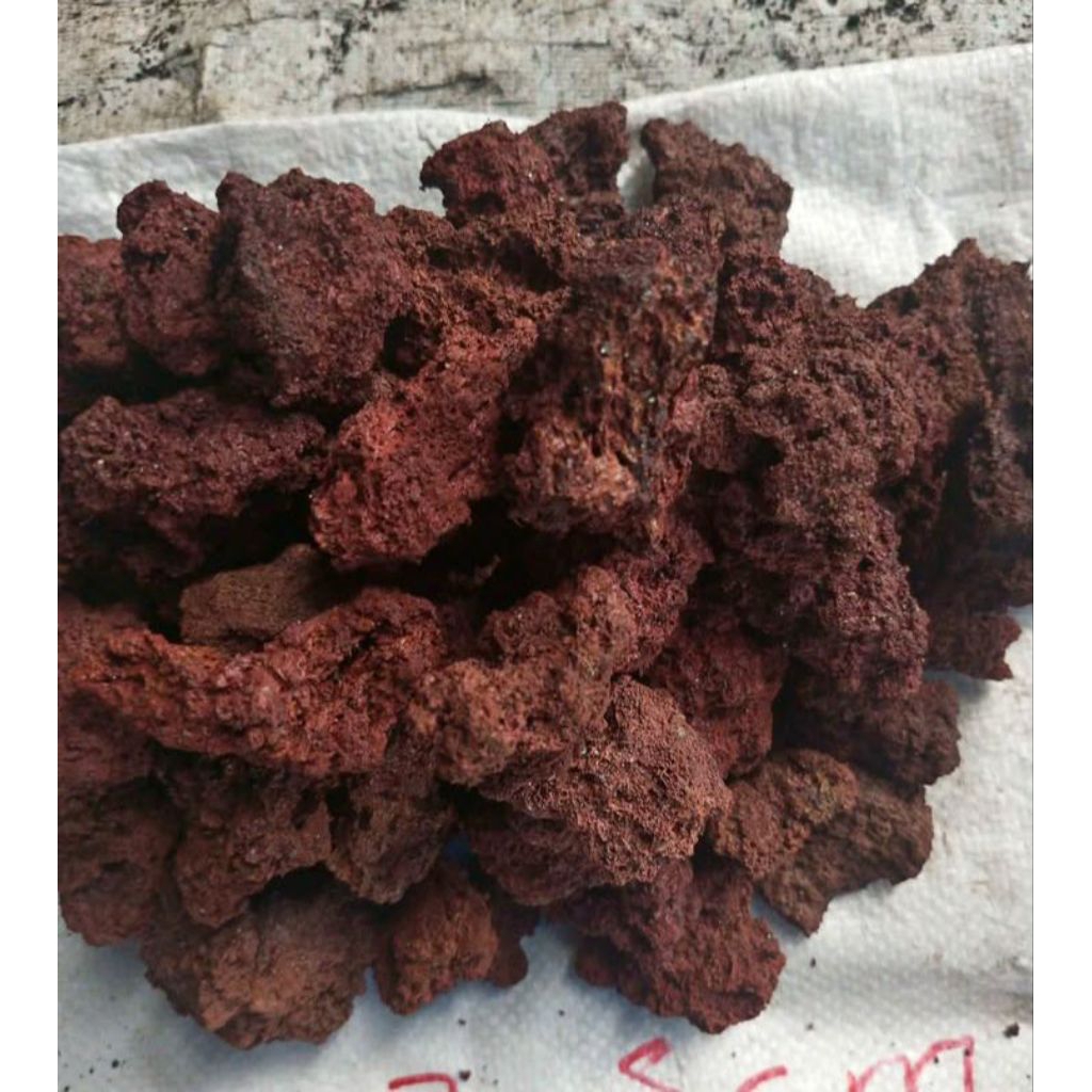 Jual batu lavarok merah 1kg /Batu lava kurleb 1kg/Batu lava gunung ...
