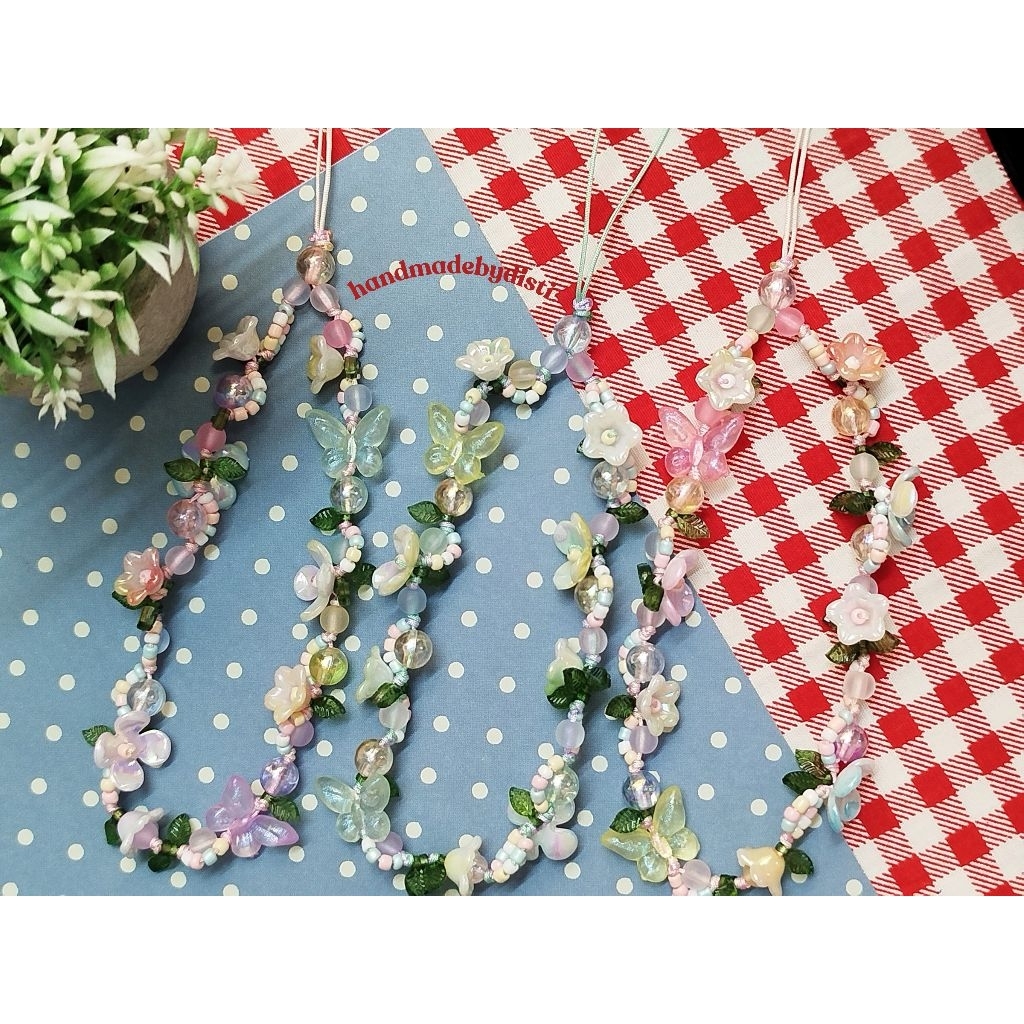Jual Phone Strap Tali Handphone Gantungan HP Floral Bunga Daun Kupu ...