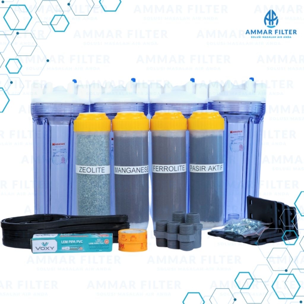 Jual Paket Filter Air Mengandung Besi 4 Tahap Nanotec Eugen CLEAR 10 ...