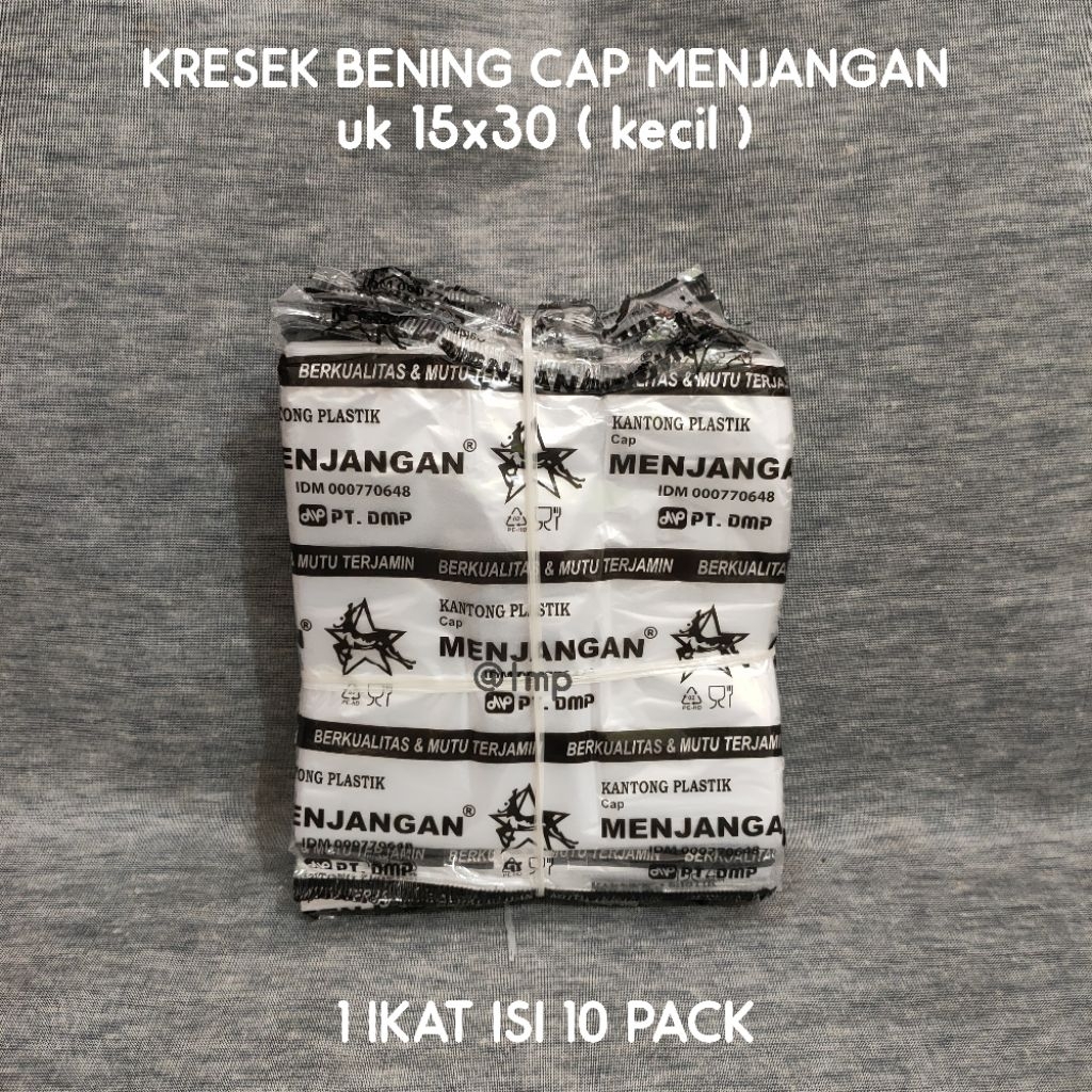 Jual Kresek Bening Kecil uk. 15x30 cap Menjangan / 1 ikat isi 10 pack ...