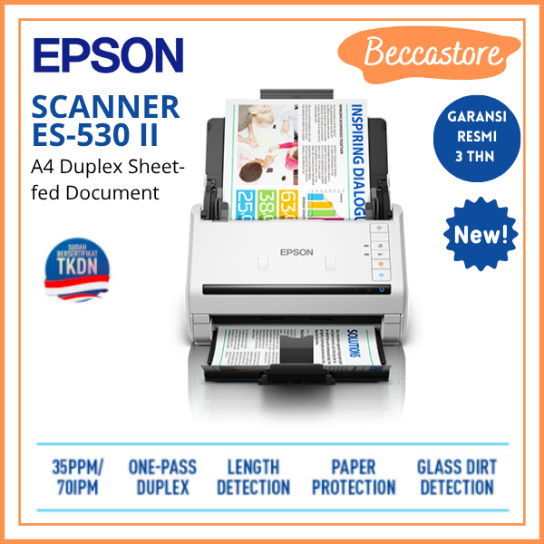 Jual Scanner Epson DS 530 II WorkForce A4 Duplex Sheetfed ADF | Shopee ...