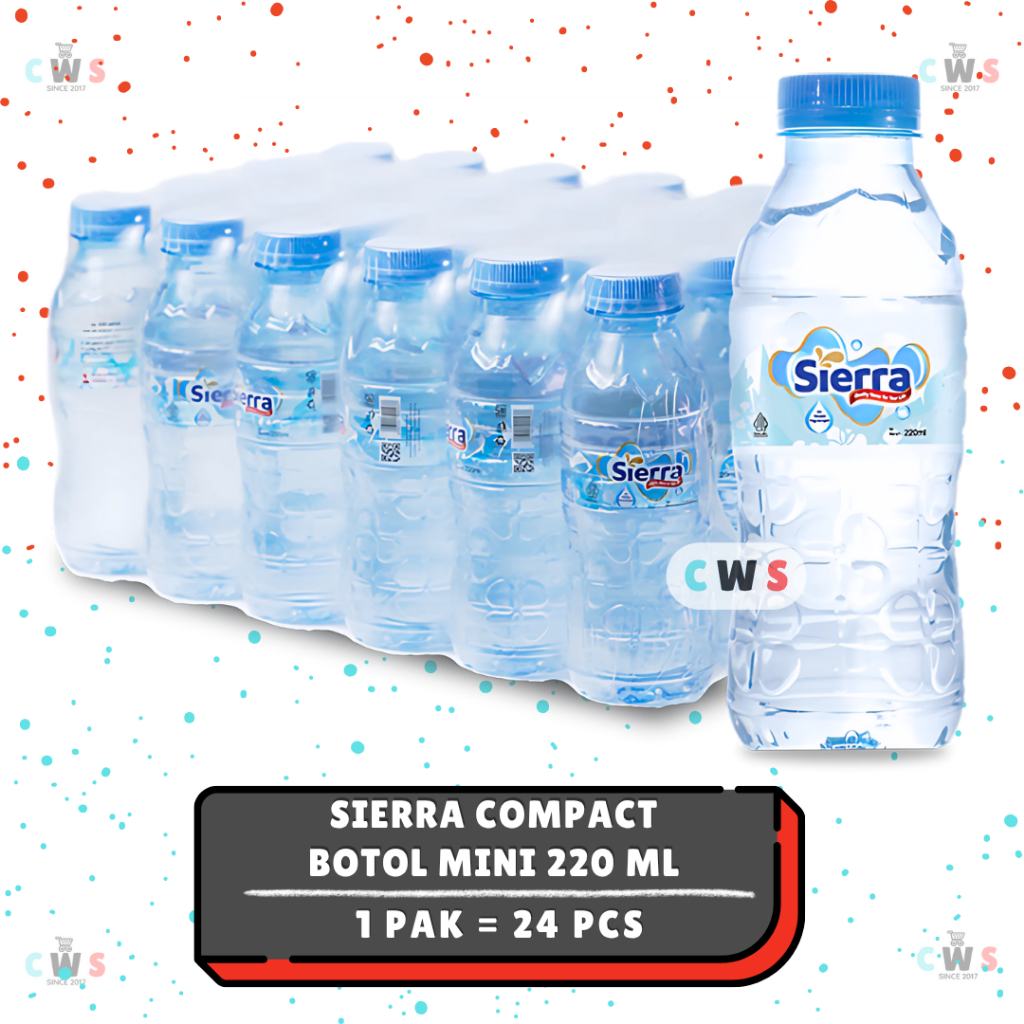 Jual Air Minum Mineral SIERRA RON88 Compact 220 ml Botol Murah - 1 Dus ...