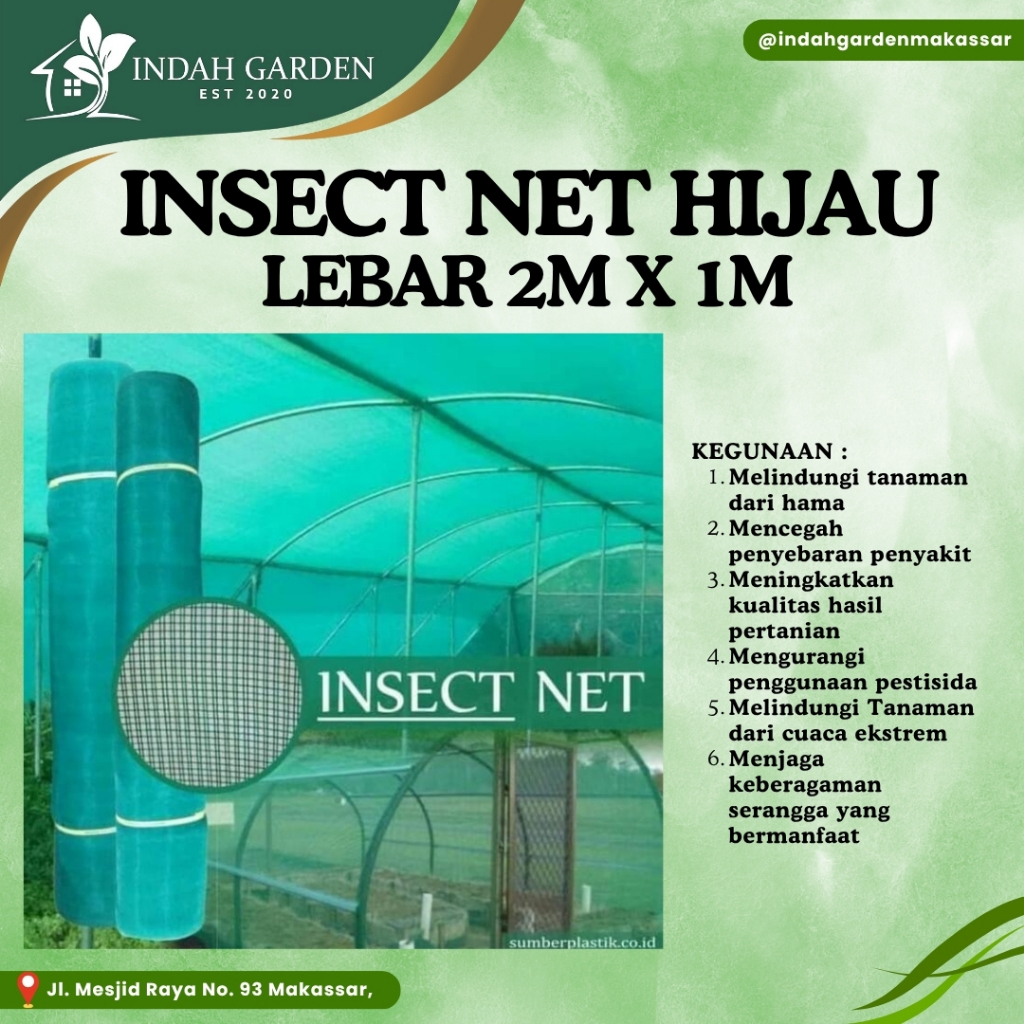 Jual INSECT NET HIJAU - Jaring kasa LEBAR 2m/Insect Net/Jaring Pengaman Proyek Harga PERMETER ...