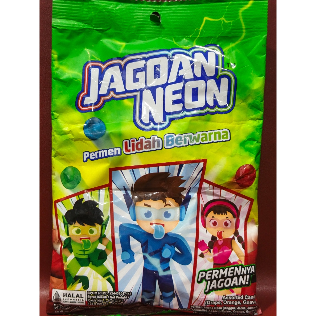 Jual Jagoan Neon Permen Lidah Berwarna 125g | Super Zuper Permen Asam ...