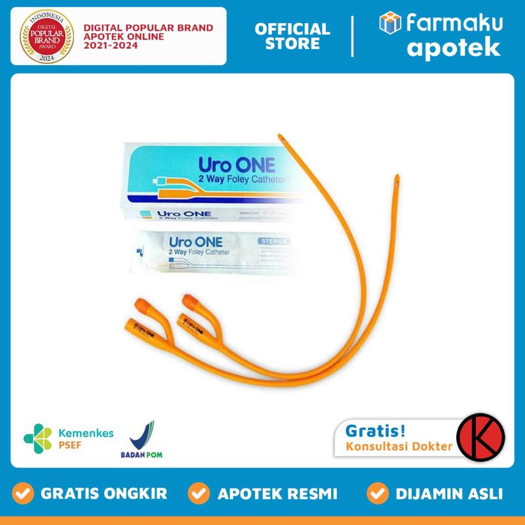 Jual Uro One Foley Catheter 2 Way Selang Kateter no. 16 1 Pcs - MKR ...