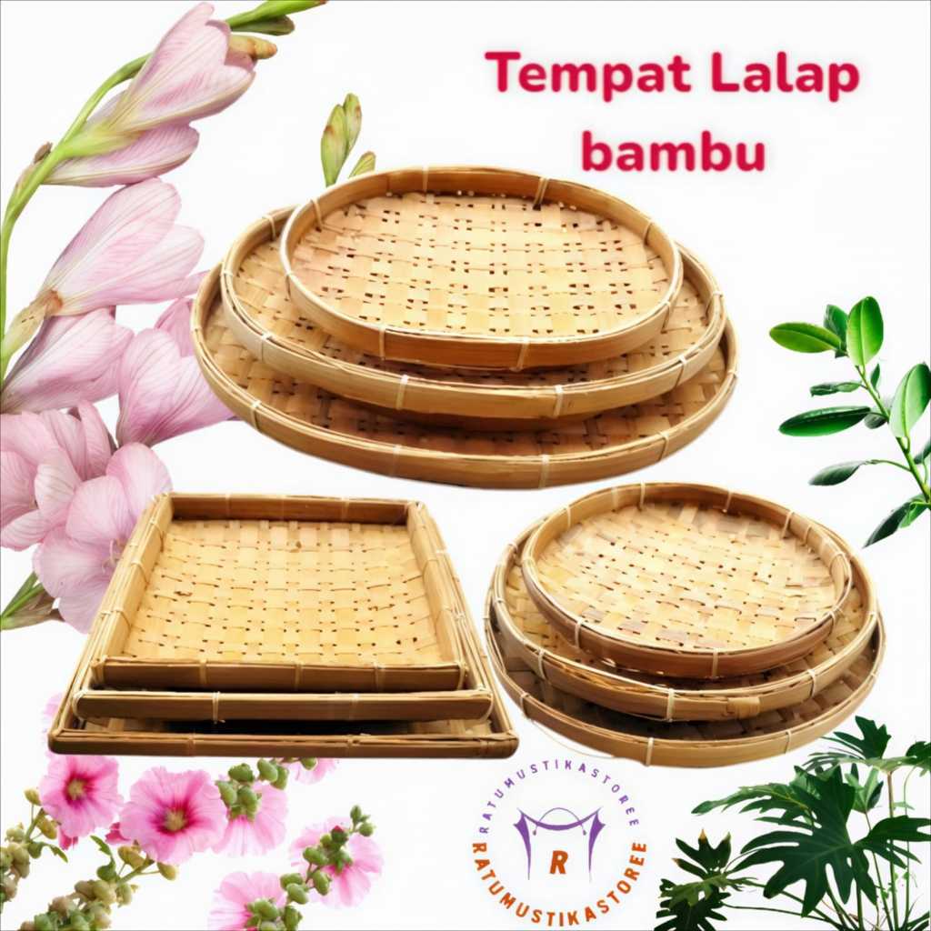 Jual Piring Bambu Bulat oval kotak / Tempat Lalapan Bambu Bulat Kotak ...