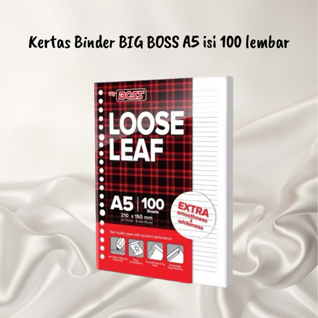Jual ATK - Kertas Binder Loose Leaf BIG BOSS A5 isi 100 lembar | Shopee Indonesia