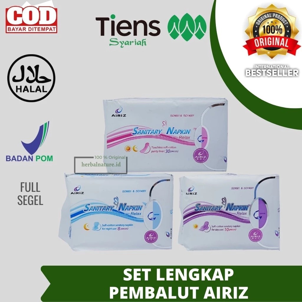 Jual Pembalut Wanita Tiens Herbal Airiz Sanitary Napkin Original ...