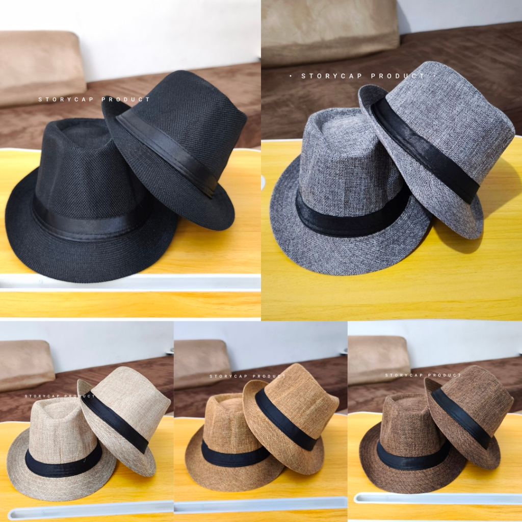 Jual TOPI PANAMA IMPORT TOPI JERAMI DEWASA - TOPI TOMPI FEDORA | Shopee ...