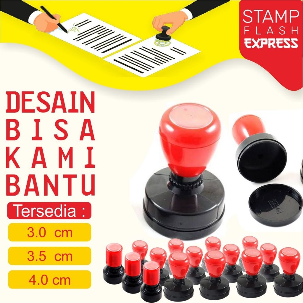 Jual Stempel Otomatis Bulat ukuran 4.5 Cm Alat Kantor Perlengkapan Alat Tulis Dan Sekolah ...
