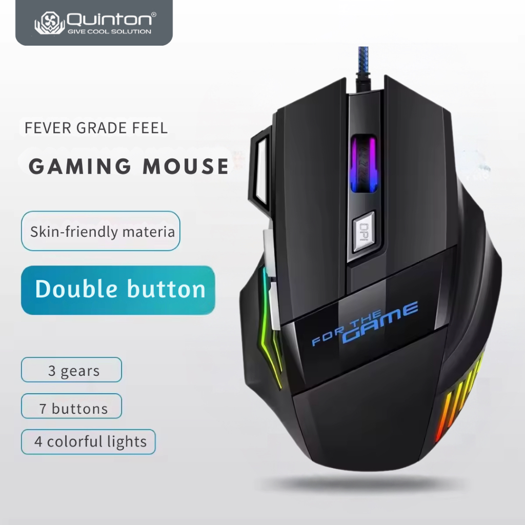 Jual Quinton Mouse Gaming G6 7 Button USB 2400 Dpi mode switch led e ...
