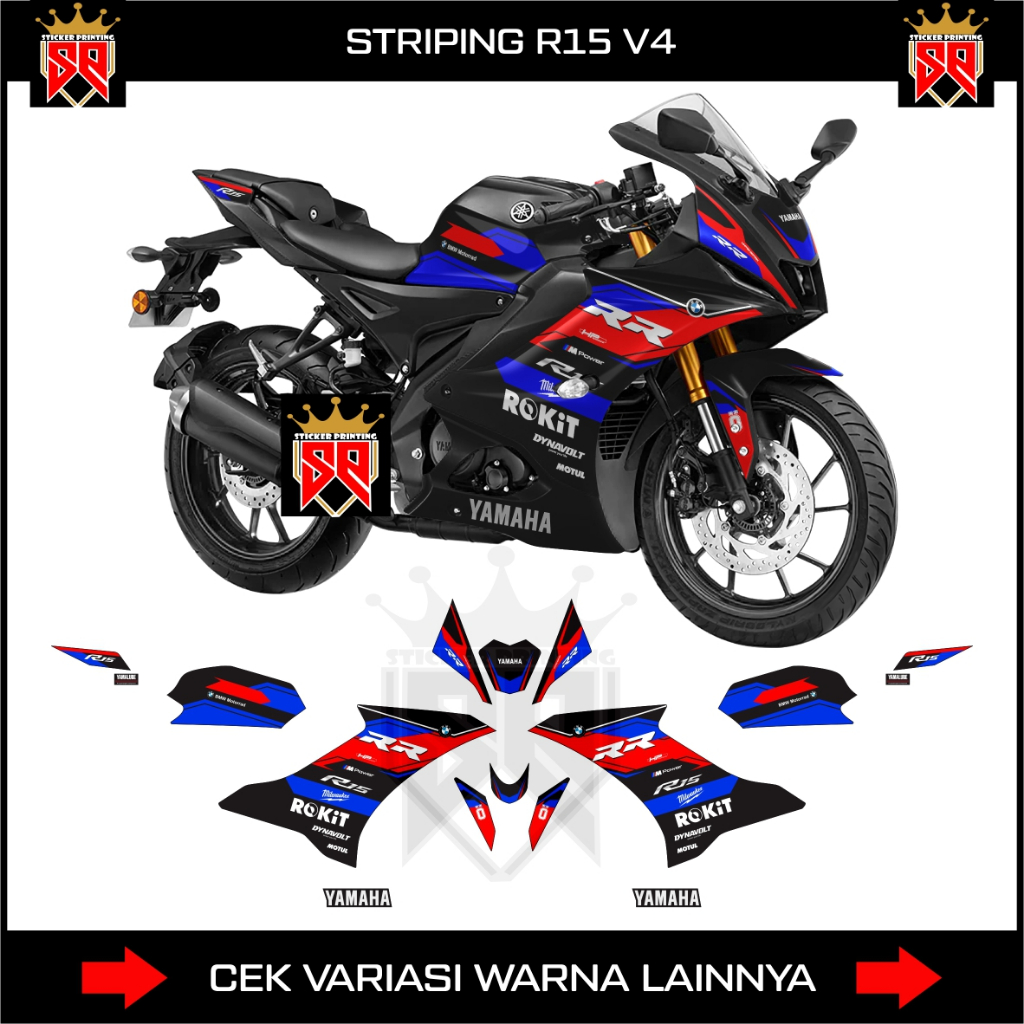 Jual Decal Striping Yamaha R15V4 YZV V4 Livery Treecolour Rokit ...