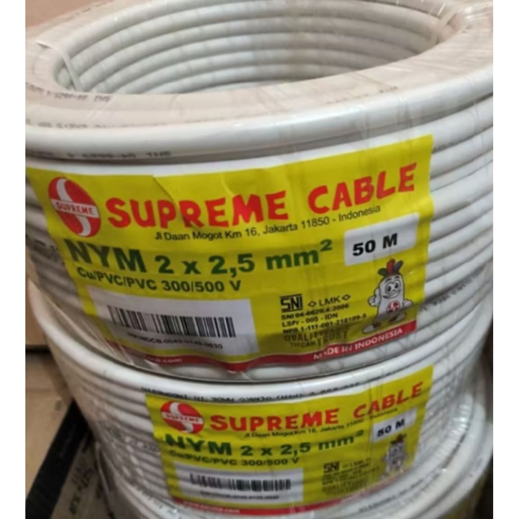 Jual KABEL NYM 2x2,5mm merk SUPREME / EXTRANA TEMBAGA LIDI permeter ...
