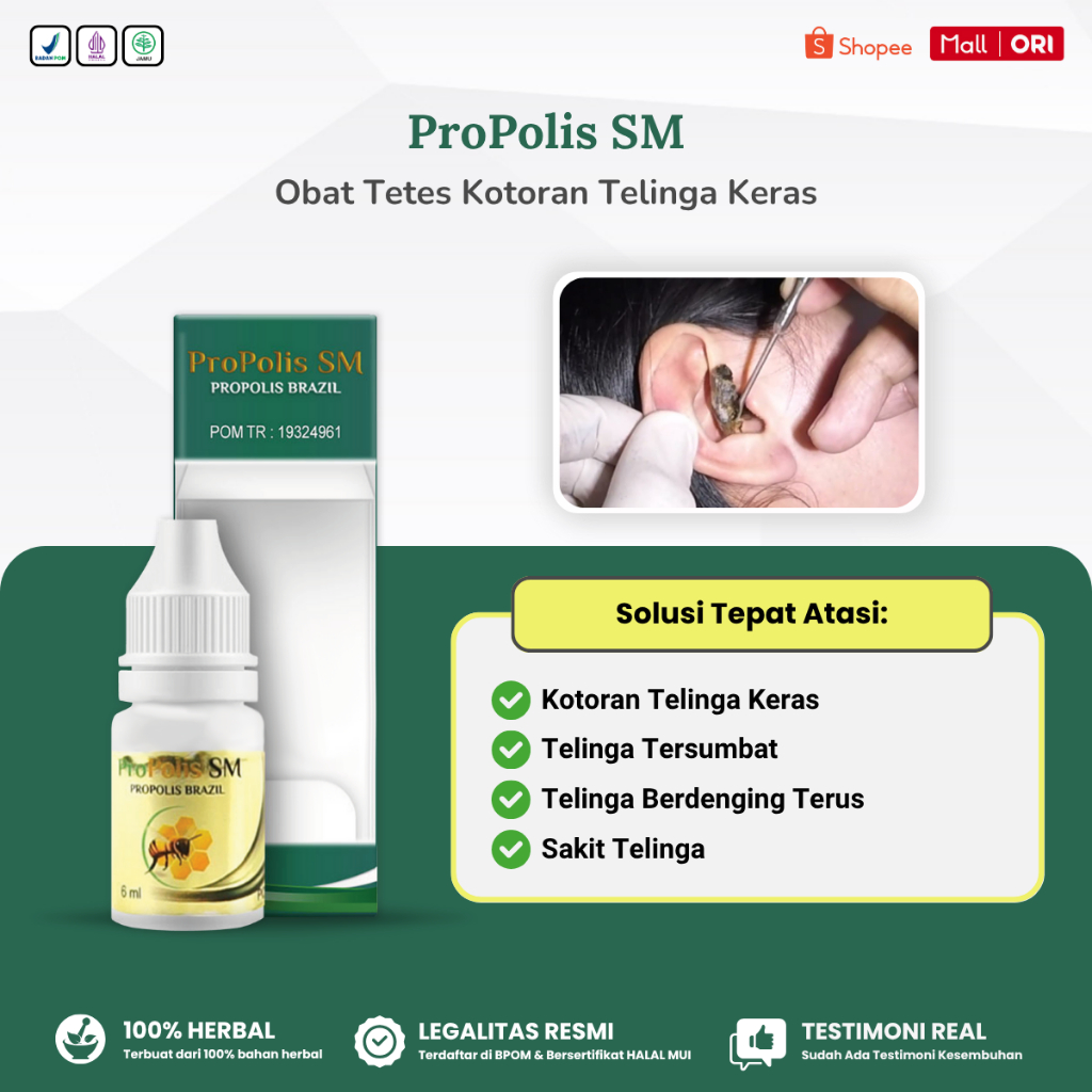 Jual Obat Tetes Telinga Kotoran Keras Budeg Berdengung Gatal Berair ...