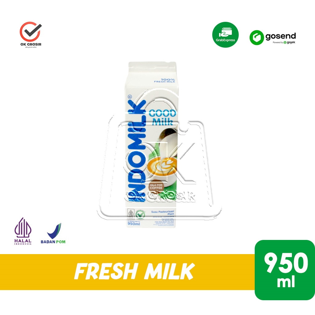 Jual Indomilk Fresh Milk Good Milk Susu Segar Pasteurisasi Plain 950ml (KHUSUS INSTANT) | Shopee ...
