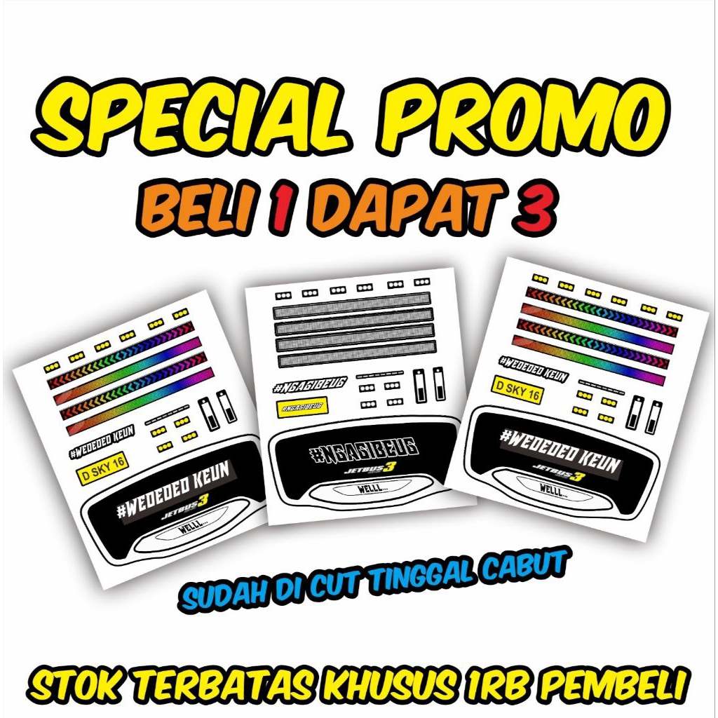 Jual STIKER STROBO DAN KACA BELAKANG Gbofficial untuk miniatur bus rkc ...